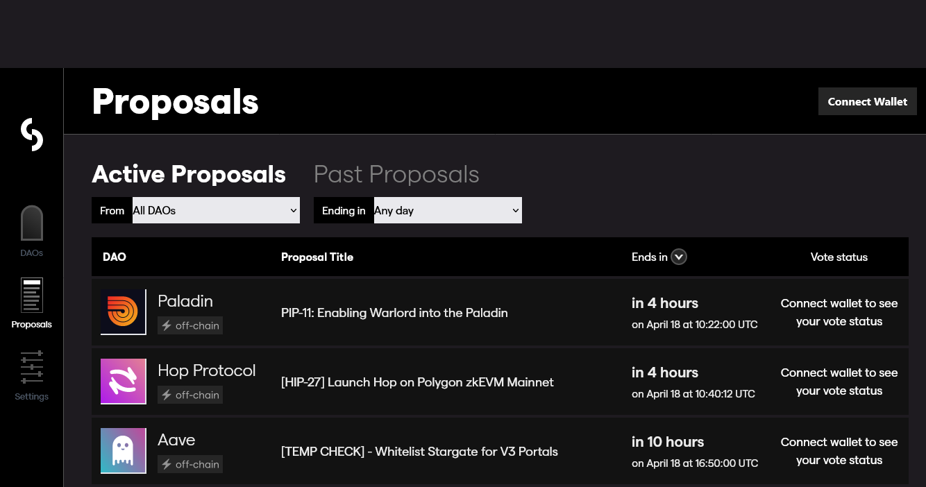 Top tools for finding past and current DAO proposals